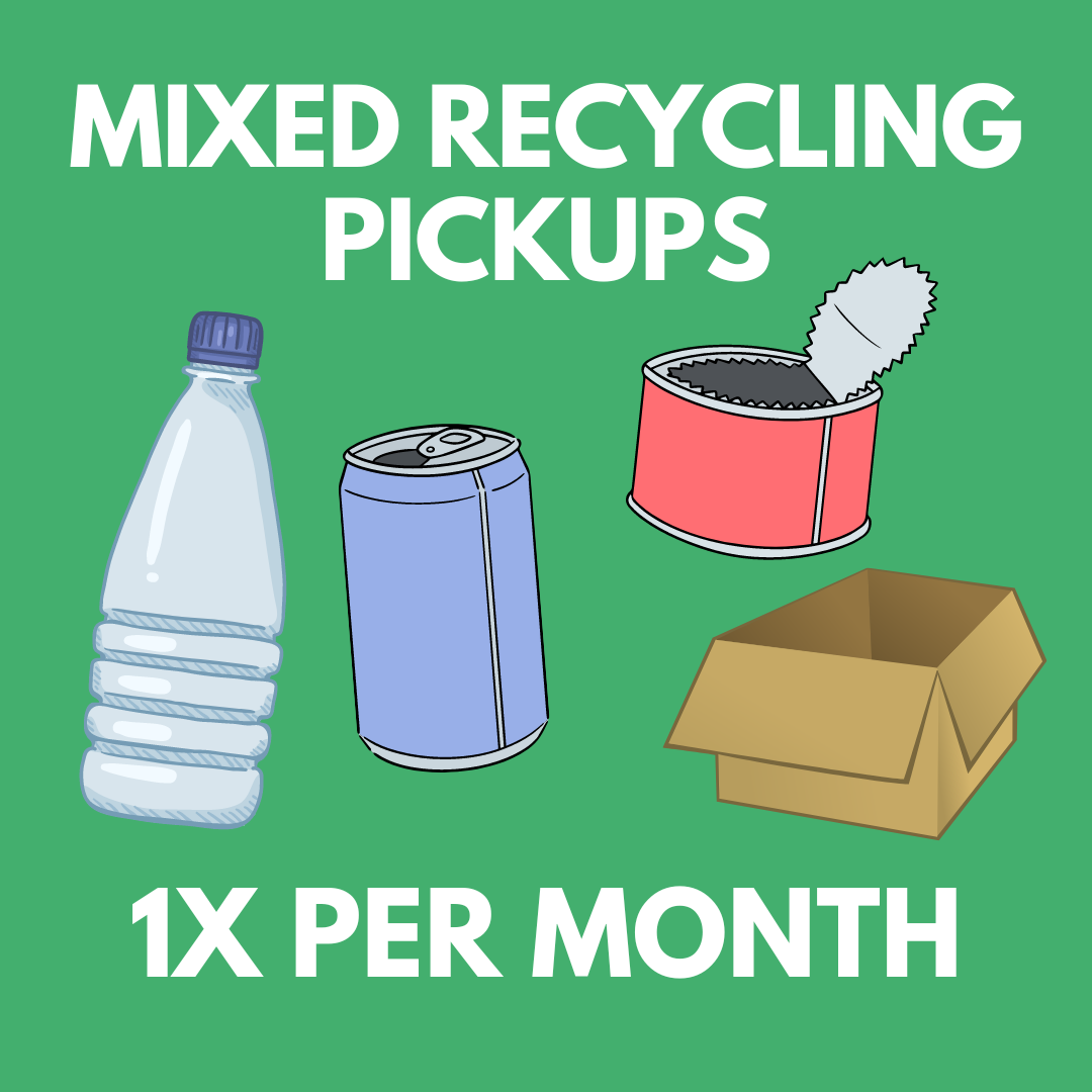 Mixed Recycling Add-On Fee | Pickups 1X Per Month – Glass Half Full Pickups
